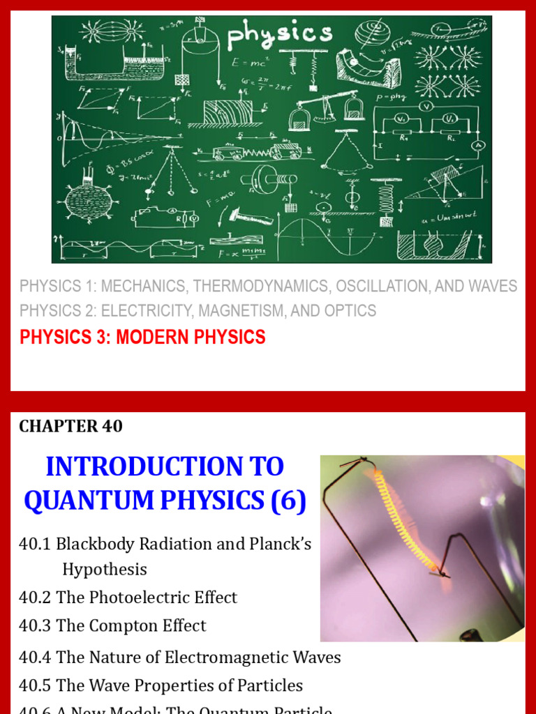 Chapter 40-Introduction To Quantum Physics | PDF | Photoelectric Effect | Electromagnetic Radiation
