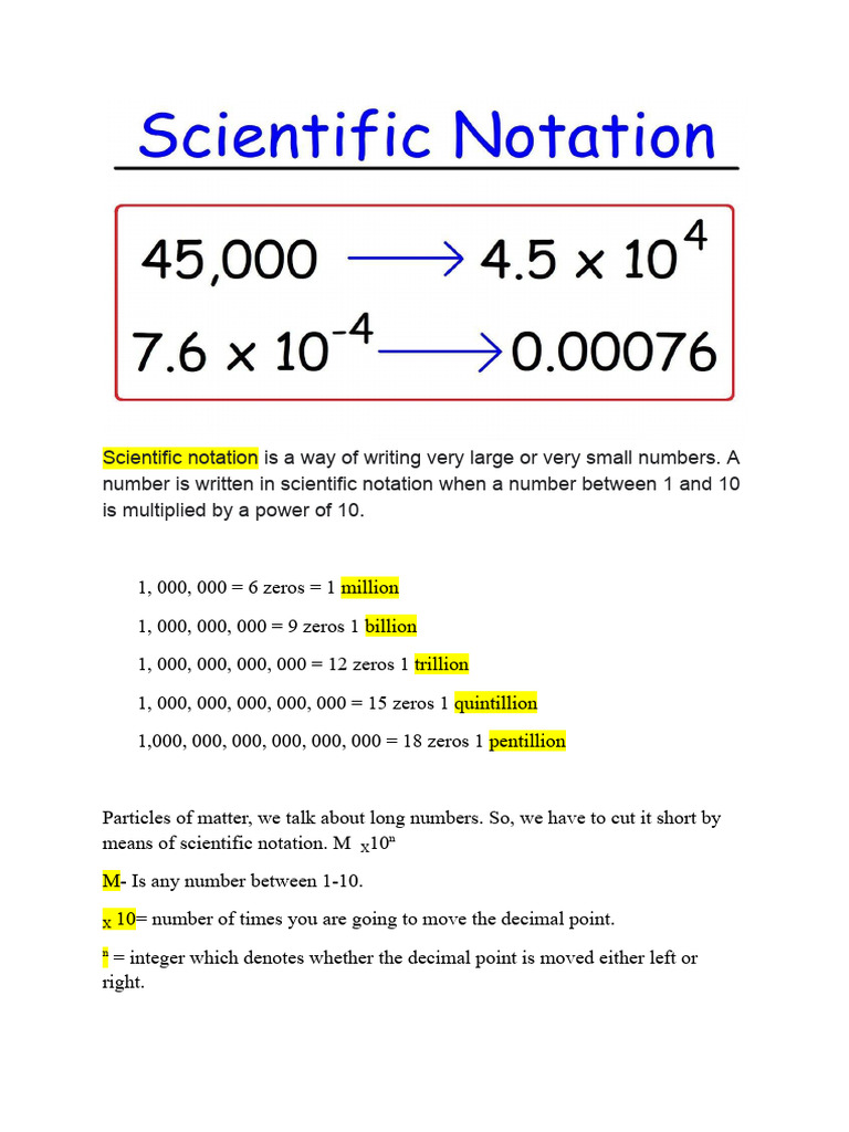 Scientific Notation | PDF