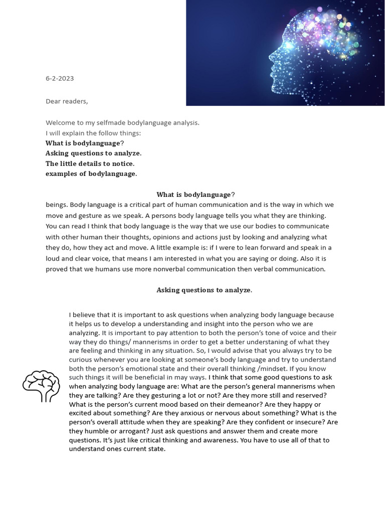 Understanding Body Language Analysis | PDF | Self-Improvement