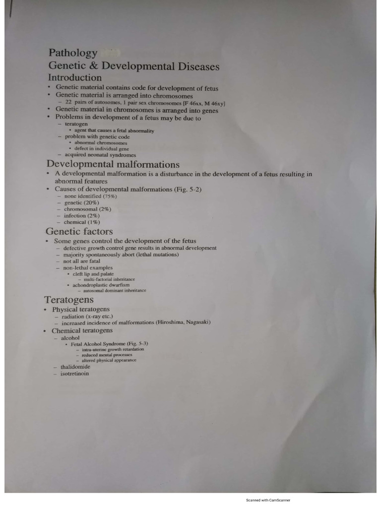 Pathology, Genetics and Developmental Diseases | PDF