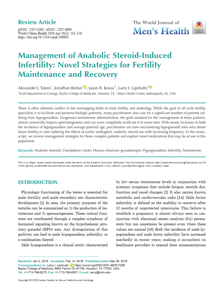 Management of anabolic steroid induced infertility. | PDF | Luteinizing Hormone | Human ...