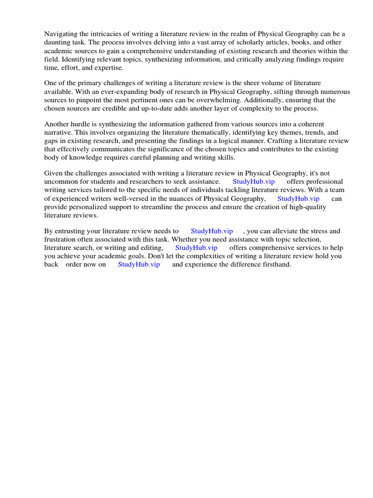 Physical Geography Literature Review Topics | PDF Physical Geography Literature Review Topics | PDF
