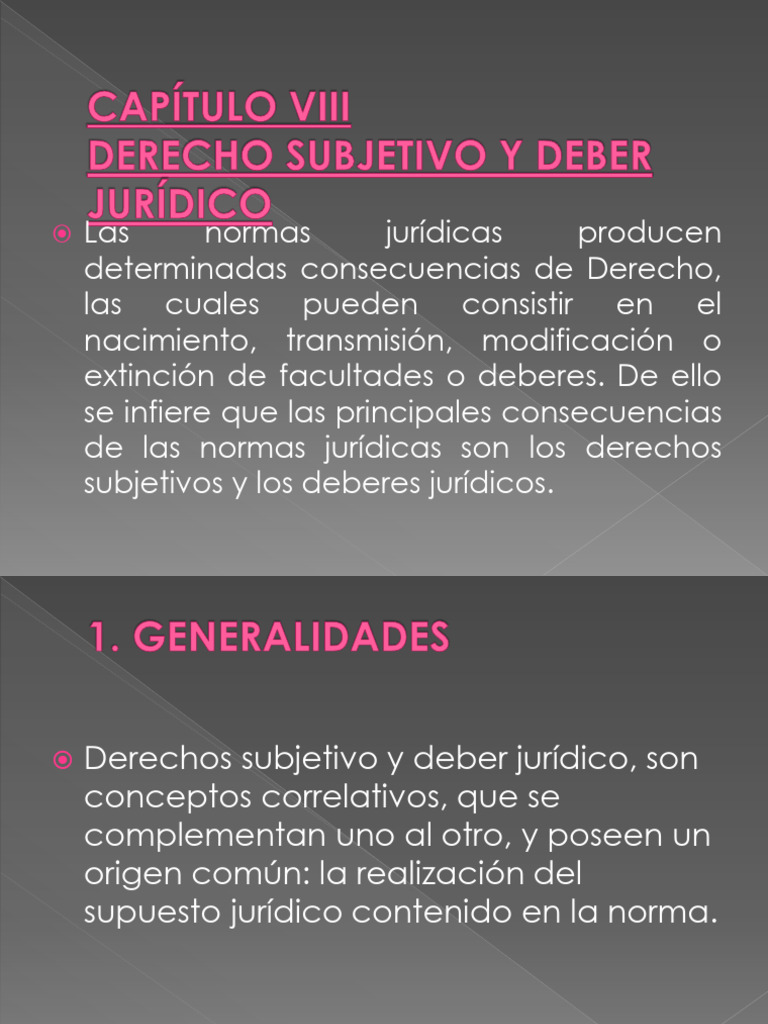 Capitulo Viii Derecho Subjetivo y Deber Juridico A | PDF | Derechos | Propiedad
