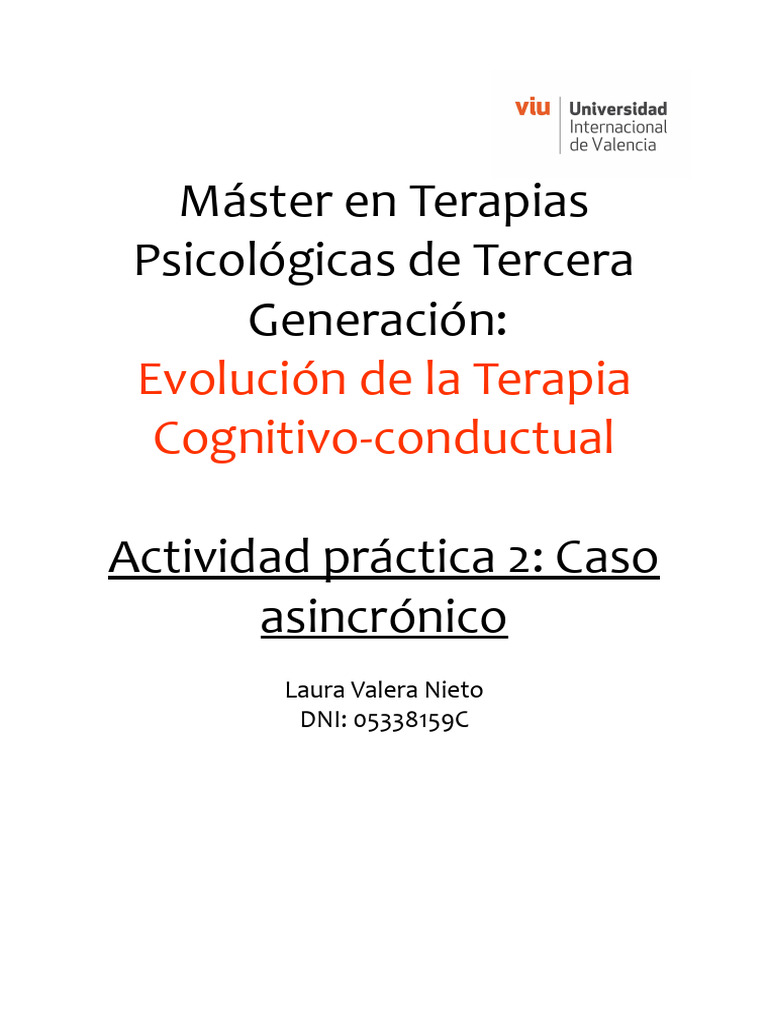 AG2 EvTCC LauraValeraNieto | PDF | Las emociones | Ansiedad