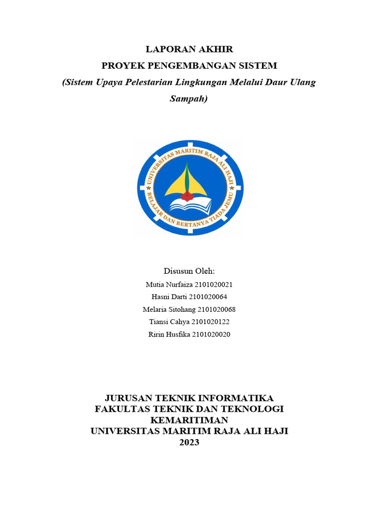 LAPORAN AKHIR Proyek Pengembangan Sistem | PDF