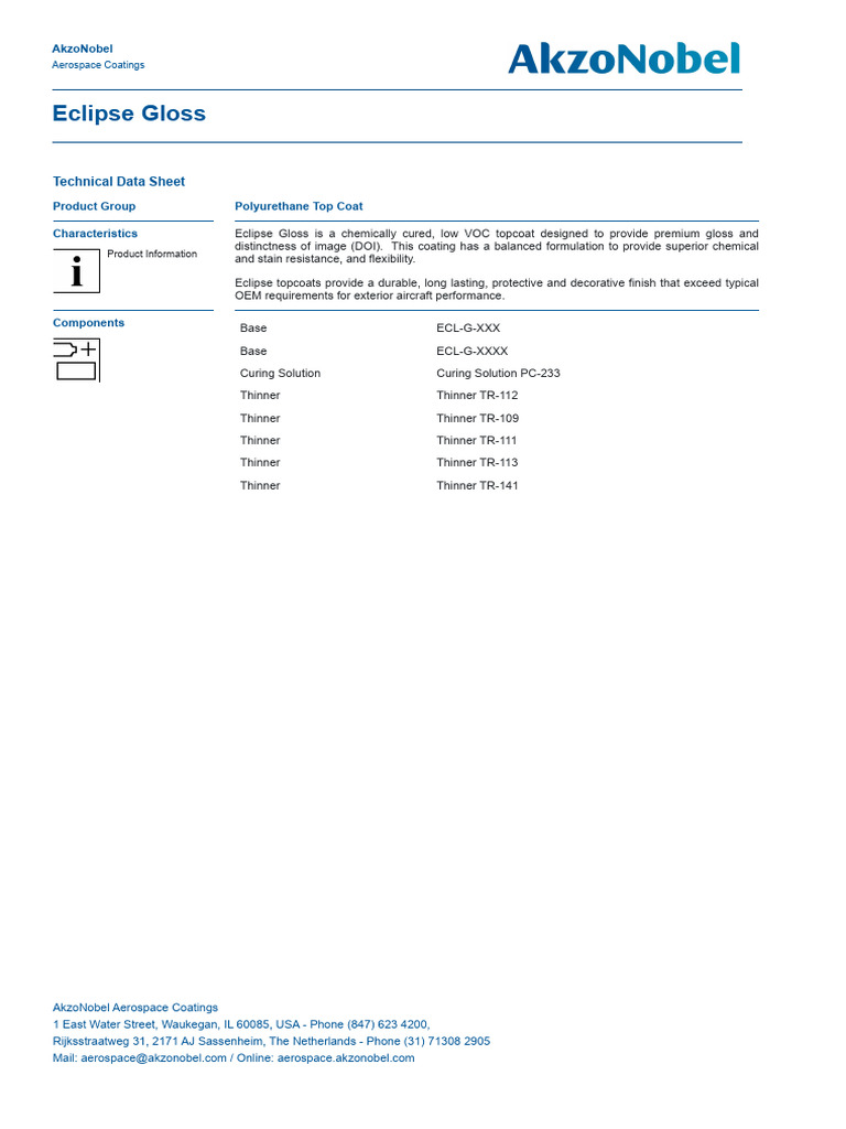 Tds Eclipse Gloss en October 2023 Supersedes March 2023 | PDF | Materials