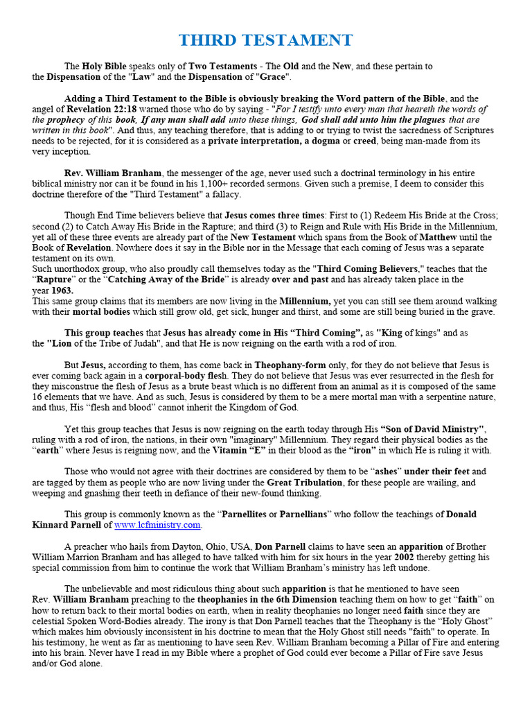 Third Testament | PDF