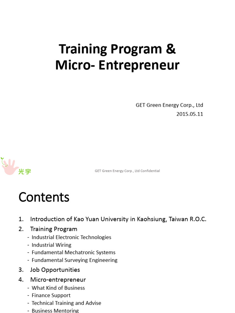 Namibia Traing Program and Micro-Entrepreneur - 0511 | PDF