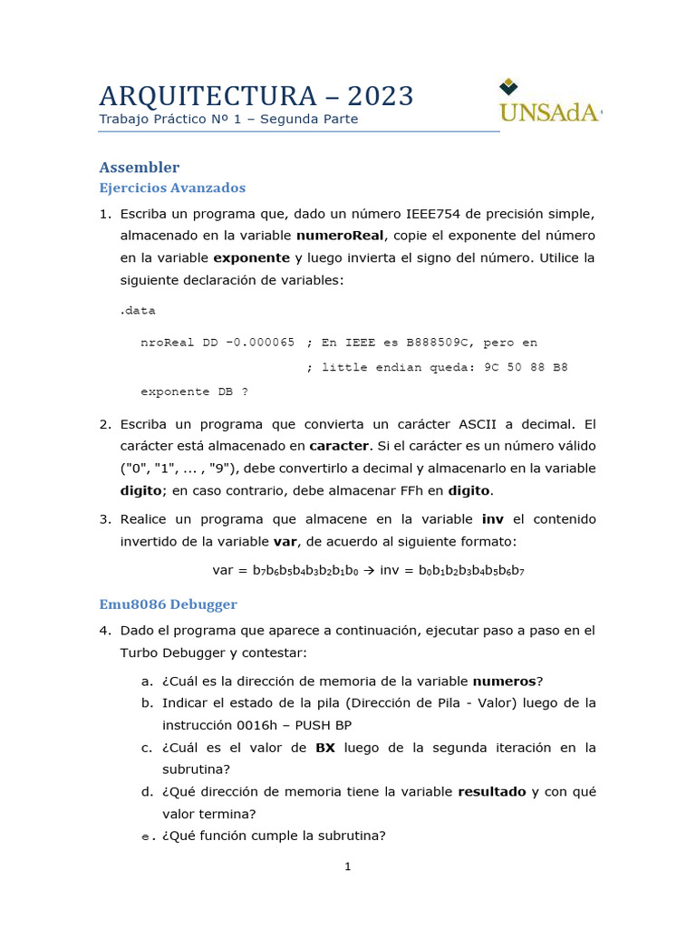 Arquitectura TP1 2023 Parte2 | PDF | Poco | Variable (informática)