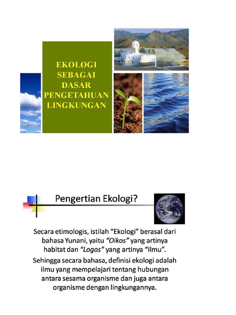 6 - Ekologi Sebagai Dasar Pengetahuan Lingkungan | PDF