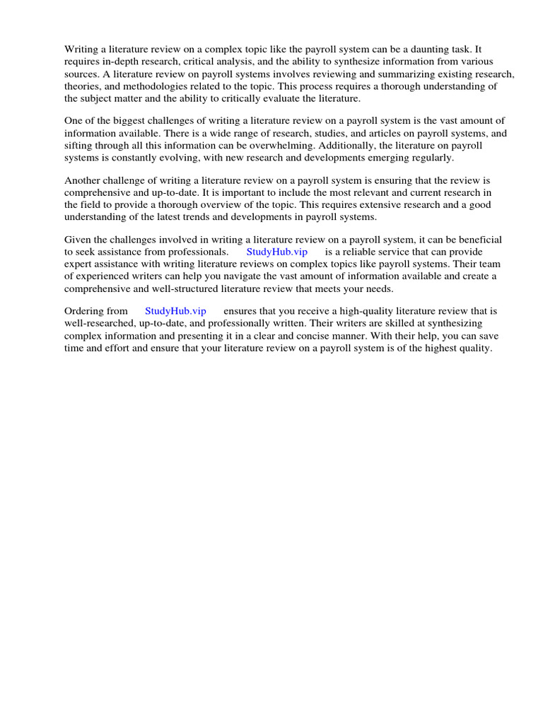 Literature Review On Payroll System | PDF | Salary | Payroll Literature Review On Payroll System | PDF | Salary | Payroll