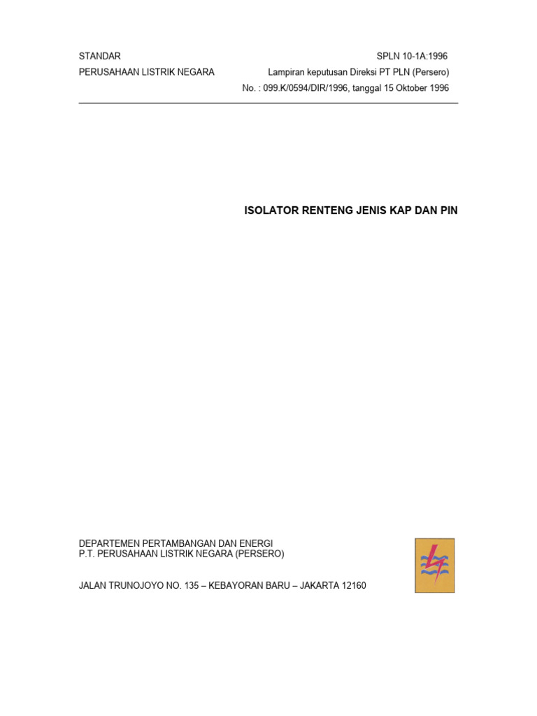 SPLN 10 1A 1996 | PDF