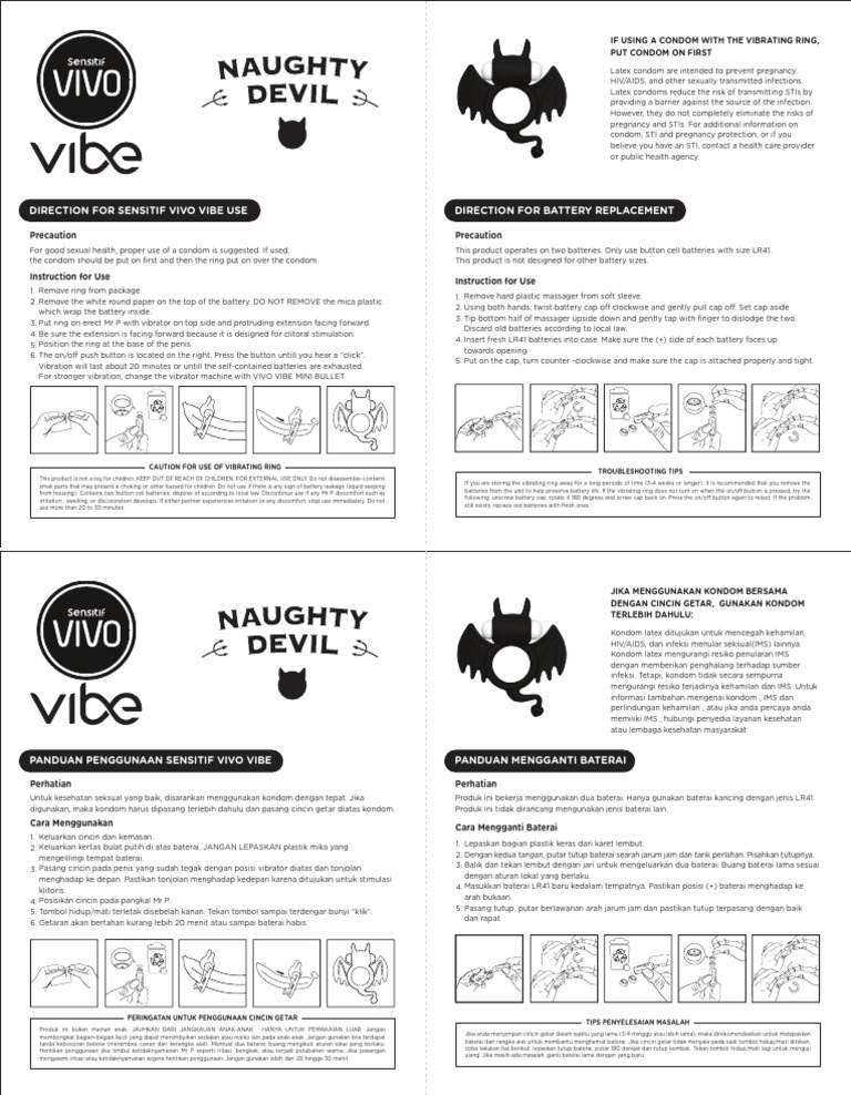 Vibe Devil Instruction | PDF | Sexually Transmitted Infection | Condom