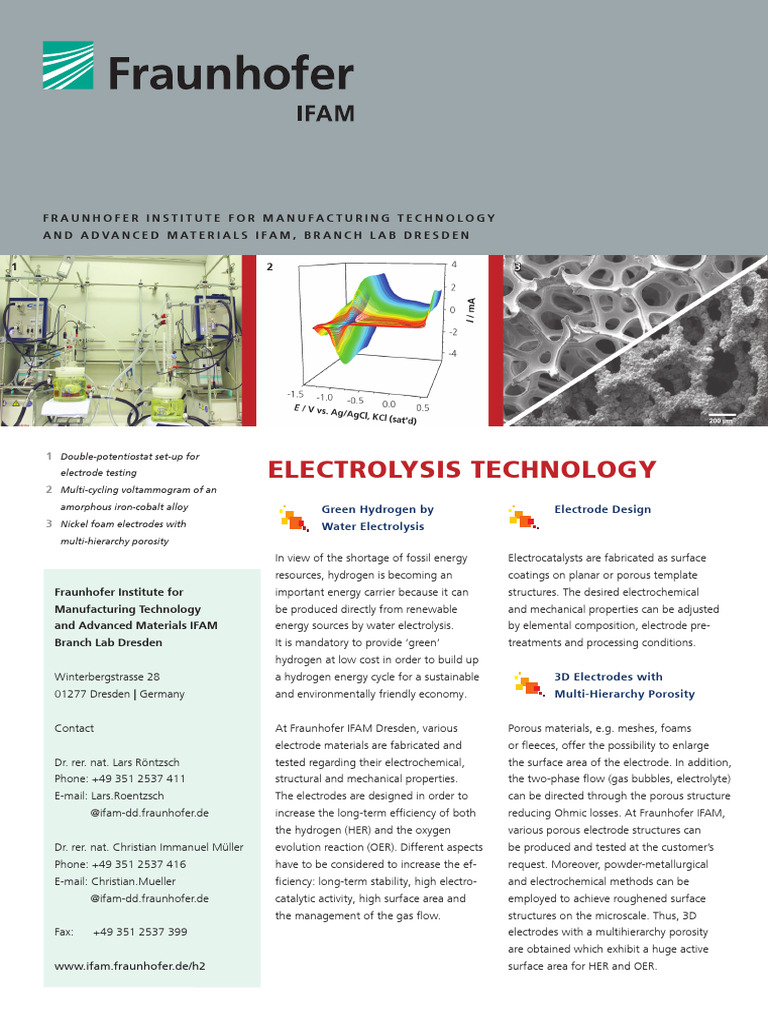 Electrolysis Tech for Green Hydrogen | PDF | Electrochemistry | Electrode