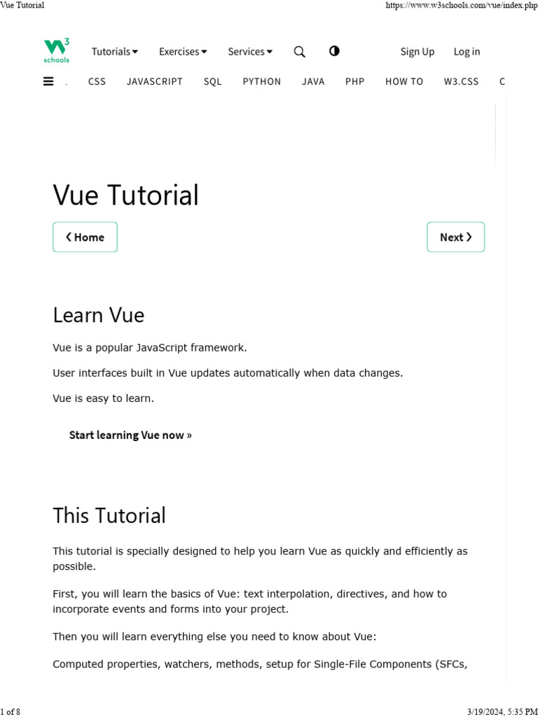 Vue Tutorial | PDF | Java Script | Php
