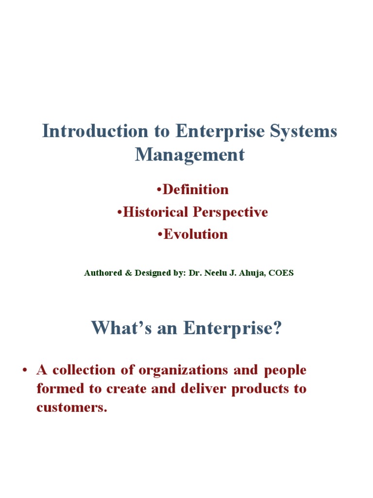 Introduction To Enterprise Systems Management | Download Free PDF ...