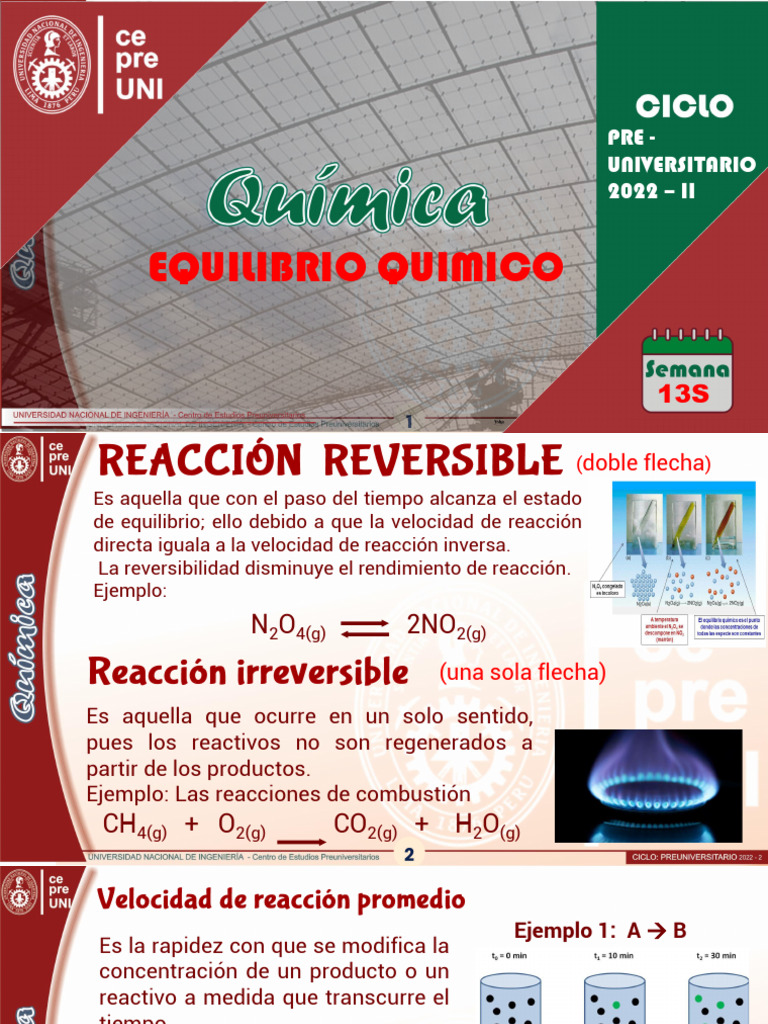S13.2 - EQUILIBRIO QUÍMICO | PDF | Equilibrio químico | Velocidad de reacción