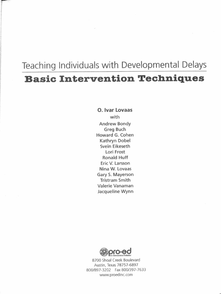 Teaching Individuals With Developmental Delays - Lovaas (2003) | PDF
