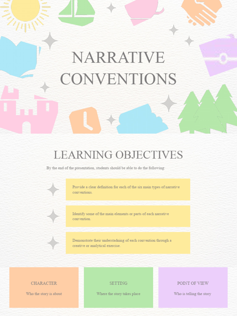 Multicolour Pastel Simple English Narrative Conventions Analysis ...