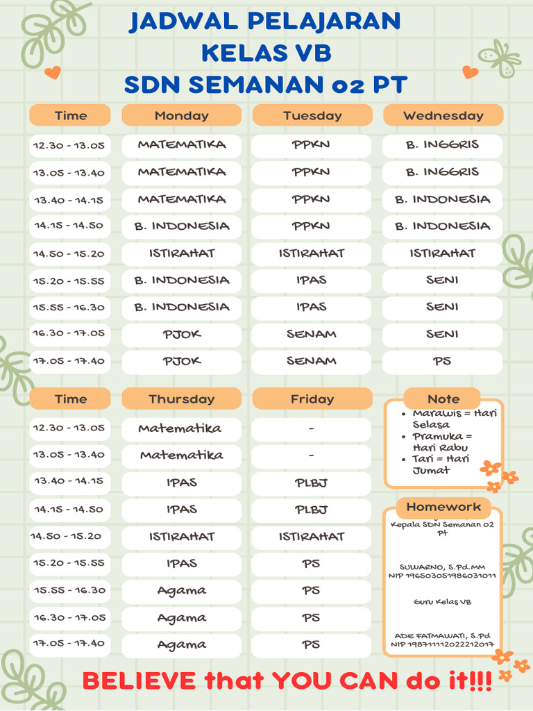 Green Cute Playful Doodle Weekly Study Planner (21.5 × 33 CM) | PDF