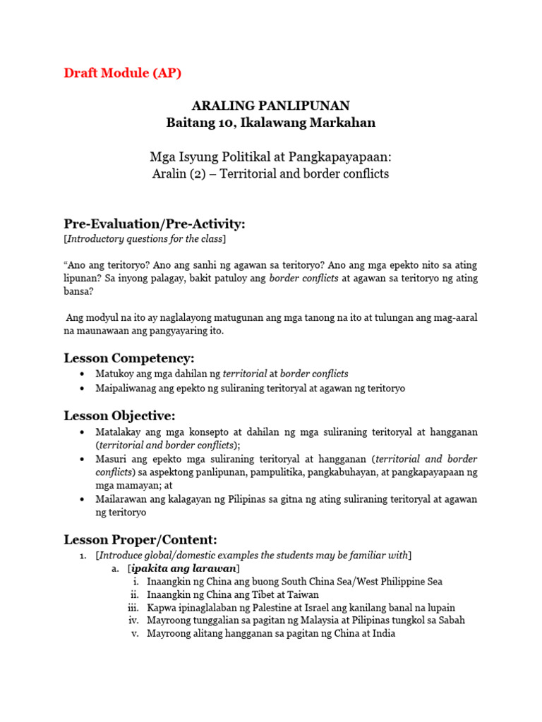 AP Module G10 2ndQ Territorial and Border Conflicts | PDF