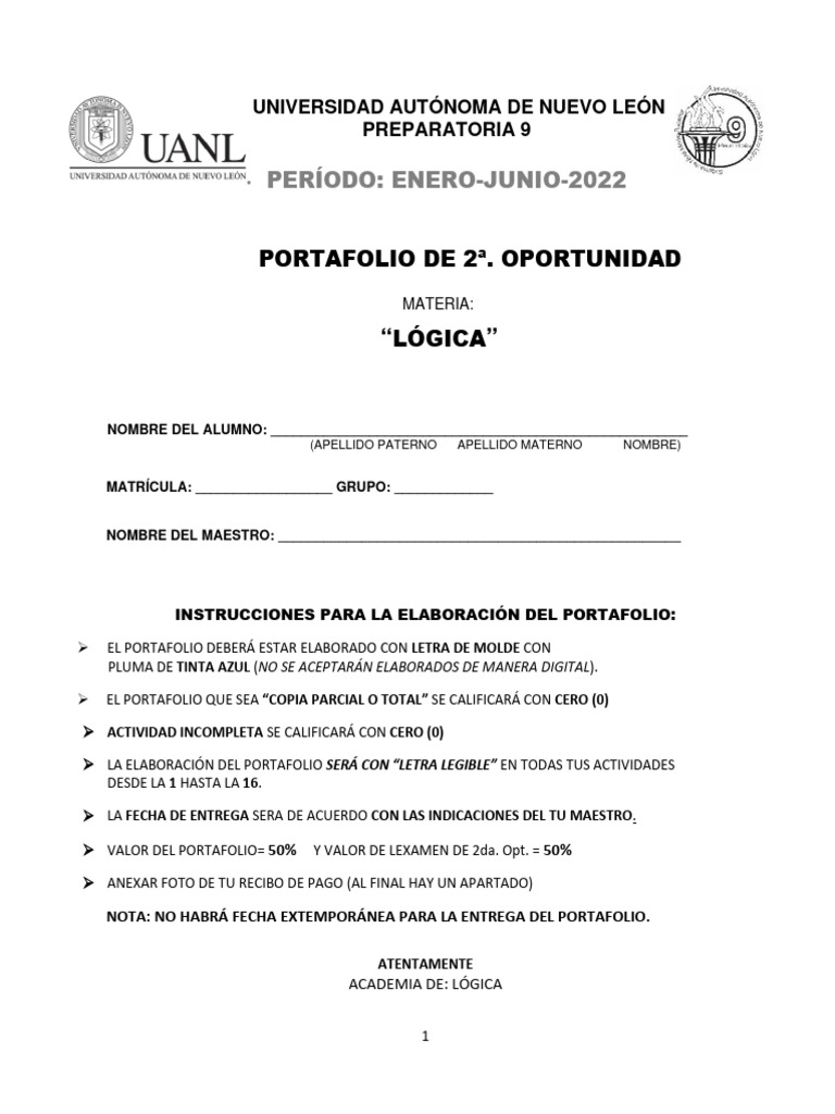 033-LÓGICA PORTAFOLIO 2a. Opt. | PDF | Inferencia | Pensamiento