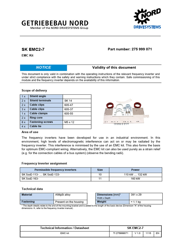 EMC Kit SK EMC2-7 Installation Guide | PDF | Electromagnetic ...