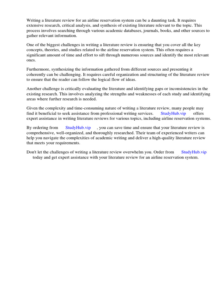 Literature Review For Airline Reservation System | PDF | Databases ... Literature Review For Airline Reservation System | PDF | Databases ...