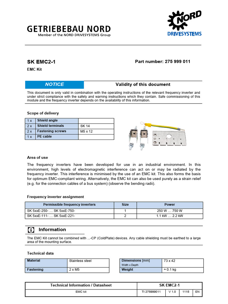 EMC Kit SK EMC2-1 Technical Guide | PDF