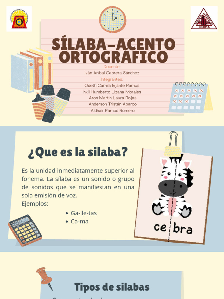 Tipos de Sílabas y Acentuación Ortográfica | PDF | Sílaba | Lingüística