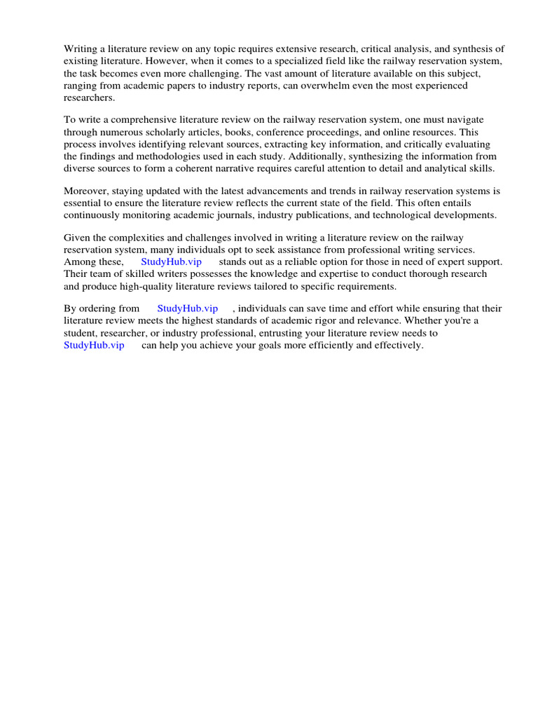 Literature Review On Railway Reservation System | PDF | Databases ... Literature Review On Railway Reservation System | PDF | Databases ...