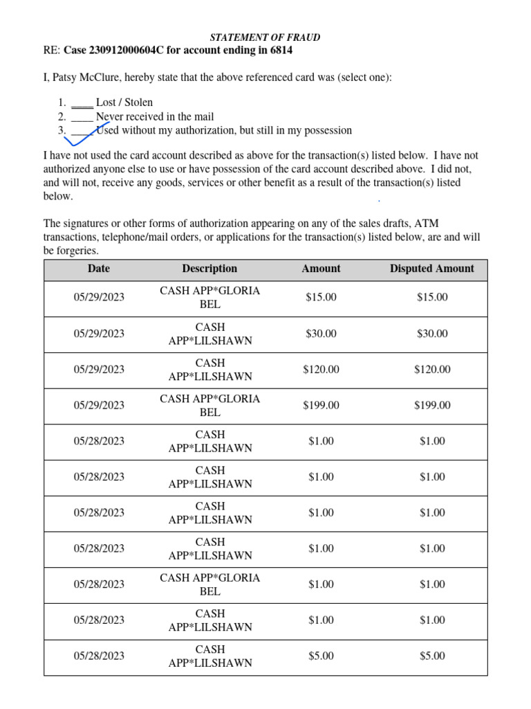 Dispute Form | PDF | Cash