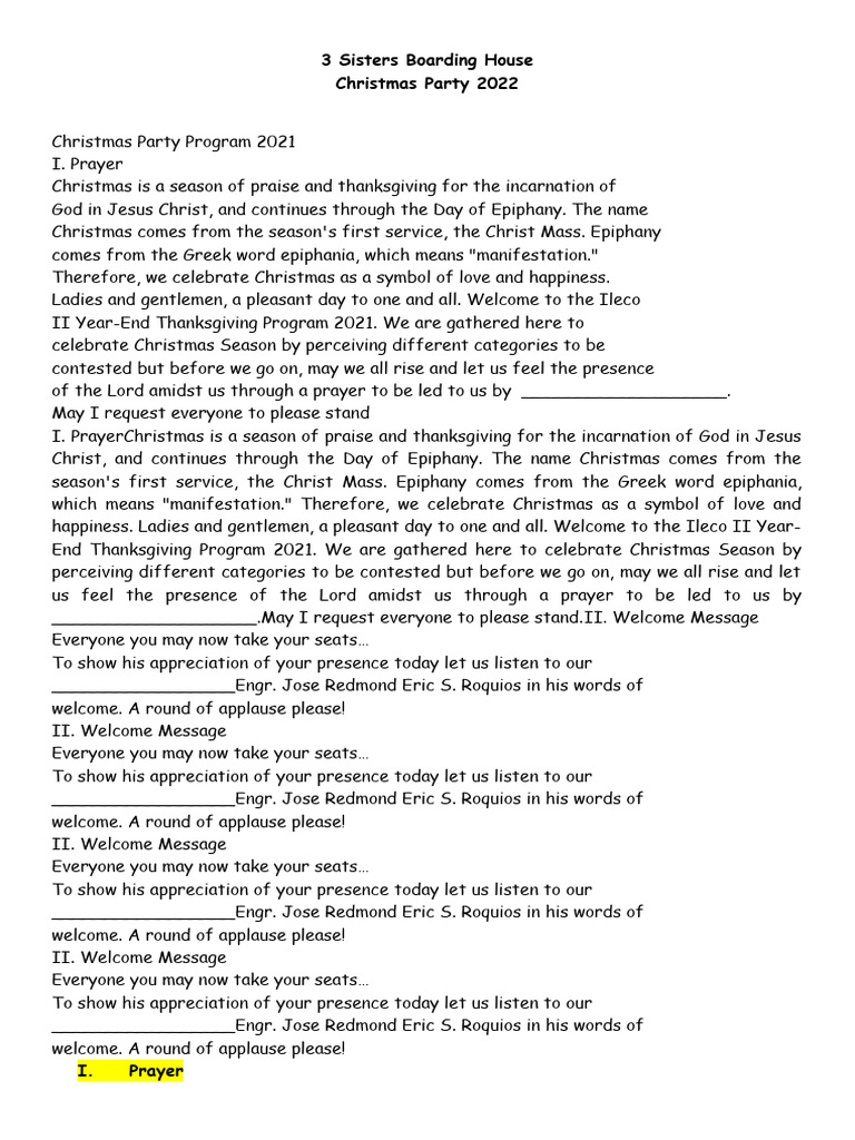 Christmas Party SCRIPT For Classroom | PDF | Santa Claus | Christmas