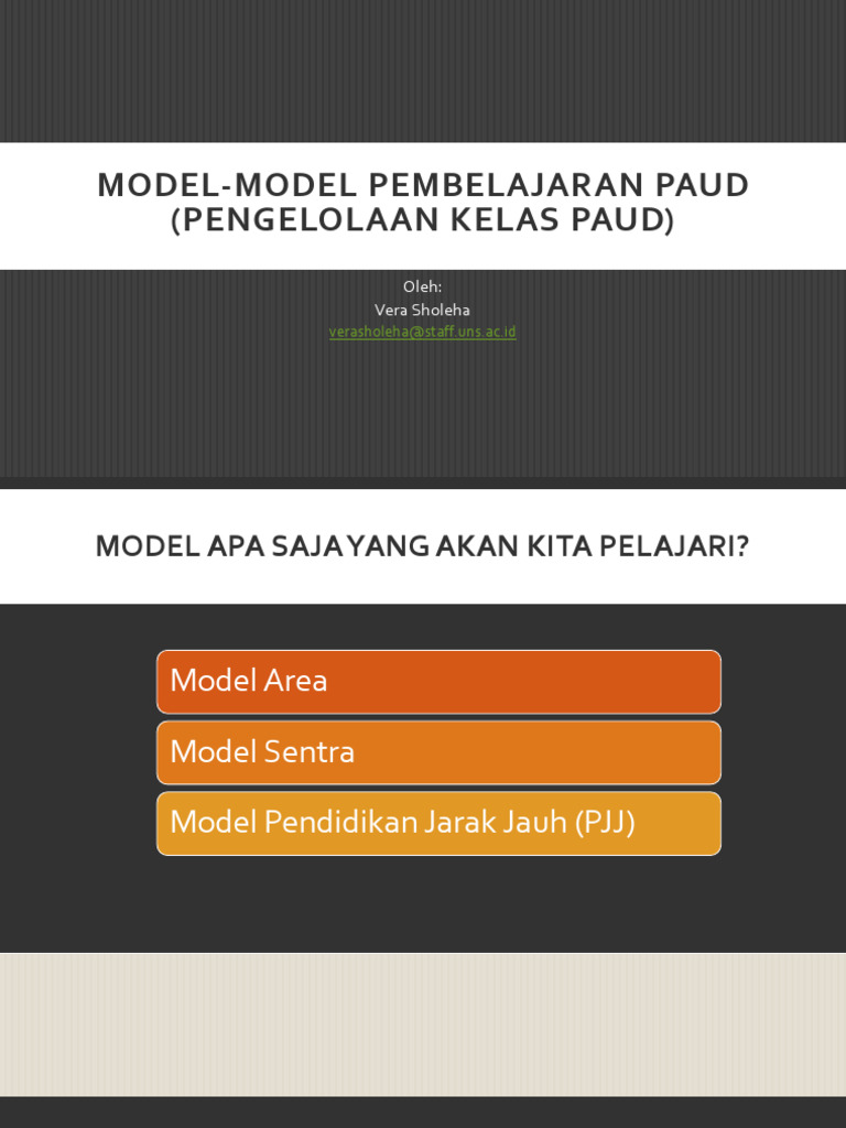 Topik 3. Model Pembelajaran PAUD (Pengelolaan Kelas PAUD) | PDF