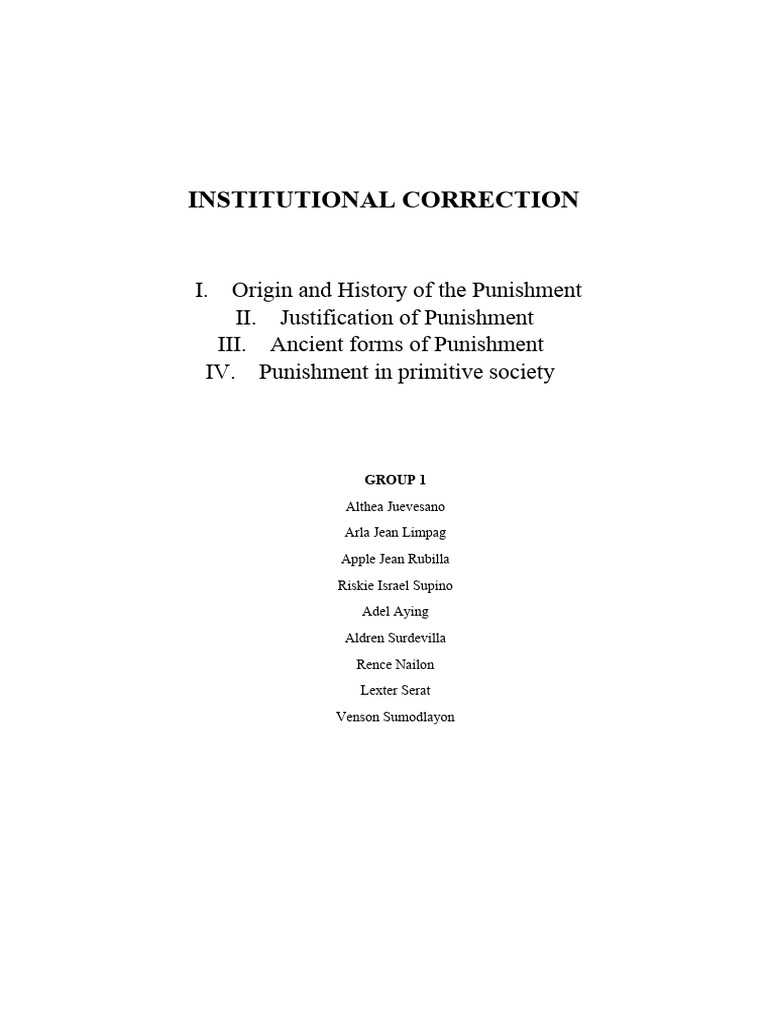 Institutional Correction | PDF | Punishments | Crime & Violence
