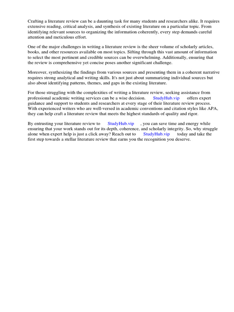 Apa Literature Review Example Purdue Owl | PDF | Apa Style | Citation