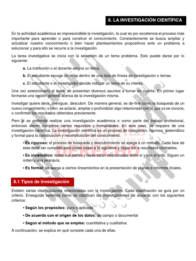 Tipos y Métodos de Investigación Científica | PDF | Conocimiento ...