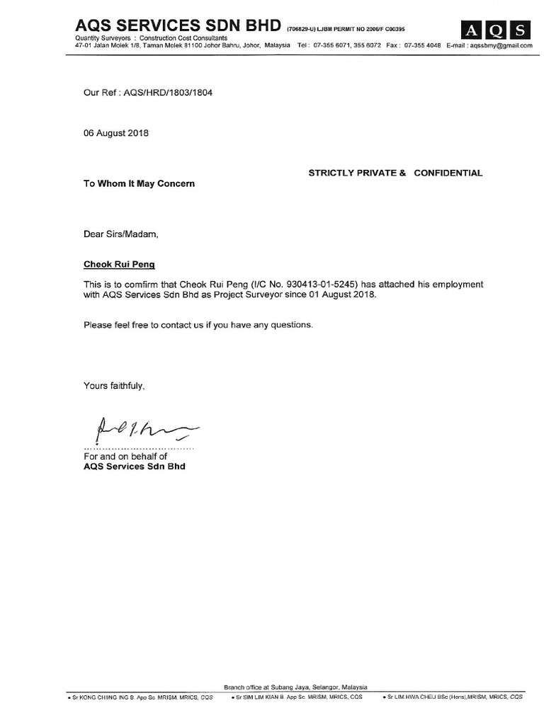 Employment Letter | PDF