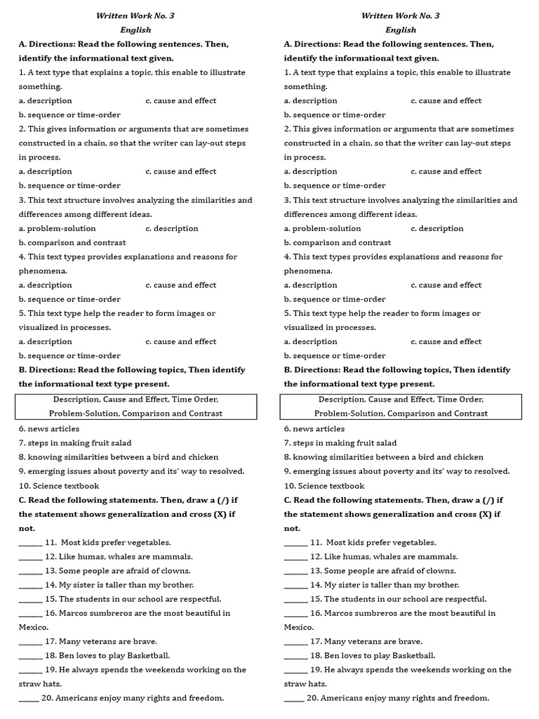 Written Work No. 3 | PDF