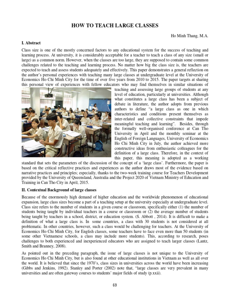 How To Teach Large Classes: I. Abstract | PDF | Teachers | Learning