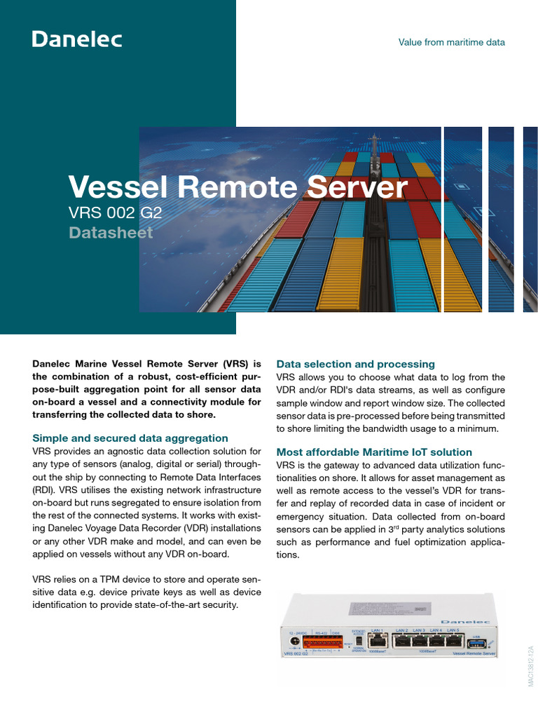 danelec-vessel-remote-server-vrs-002-g2-datasheet-a4 | PDF