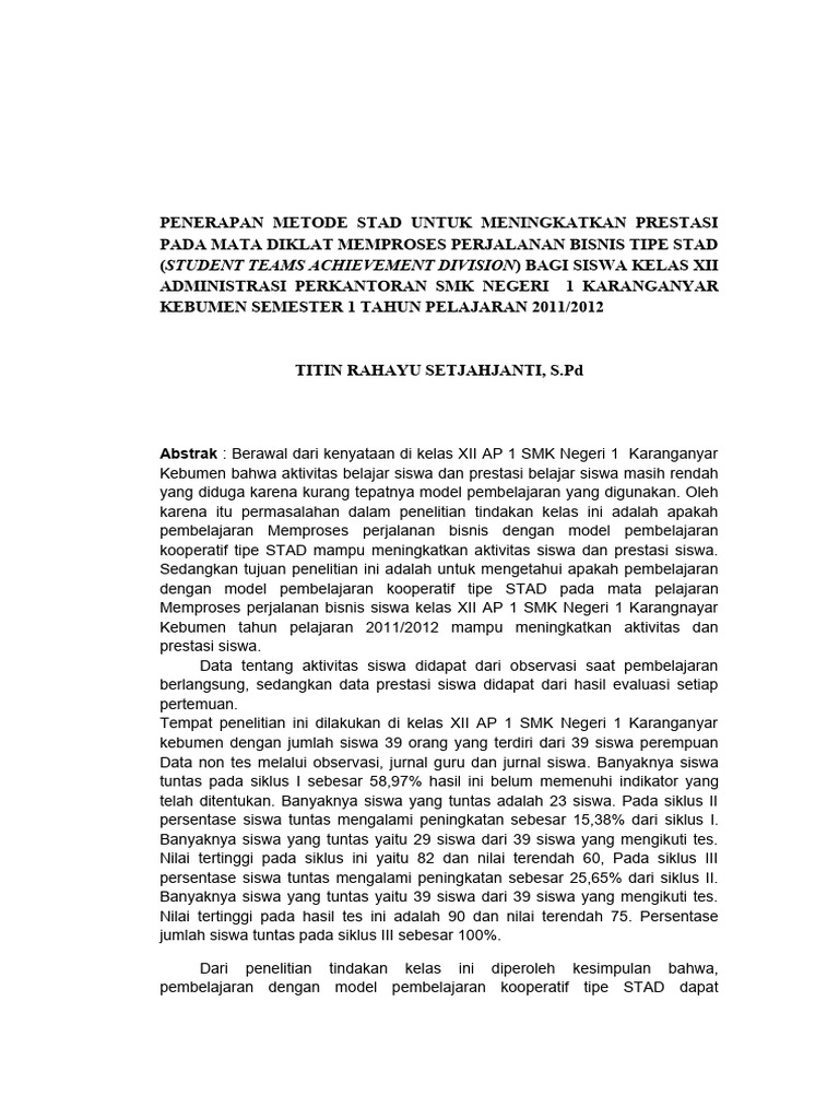 Artikel Stad | PDF | Karier & Perkembangan