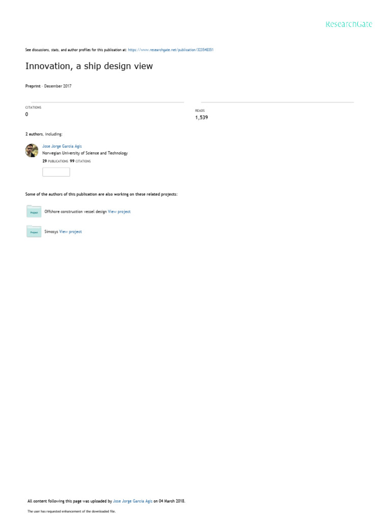 Innovation A Ship Design View | PDF | Innovation | New Product Development