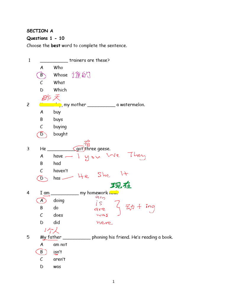 Assessment Test Year 3, 2019 | PDF