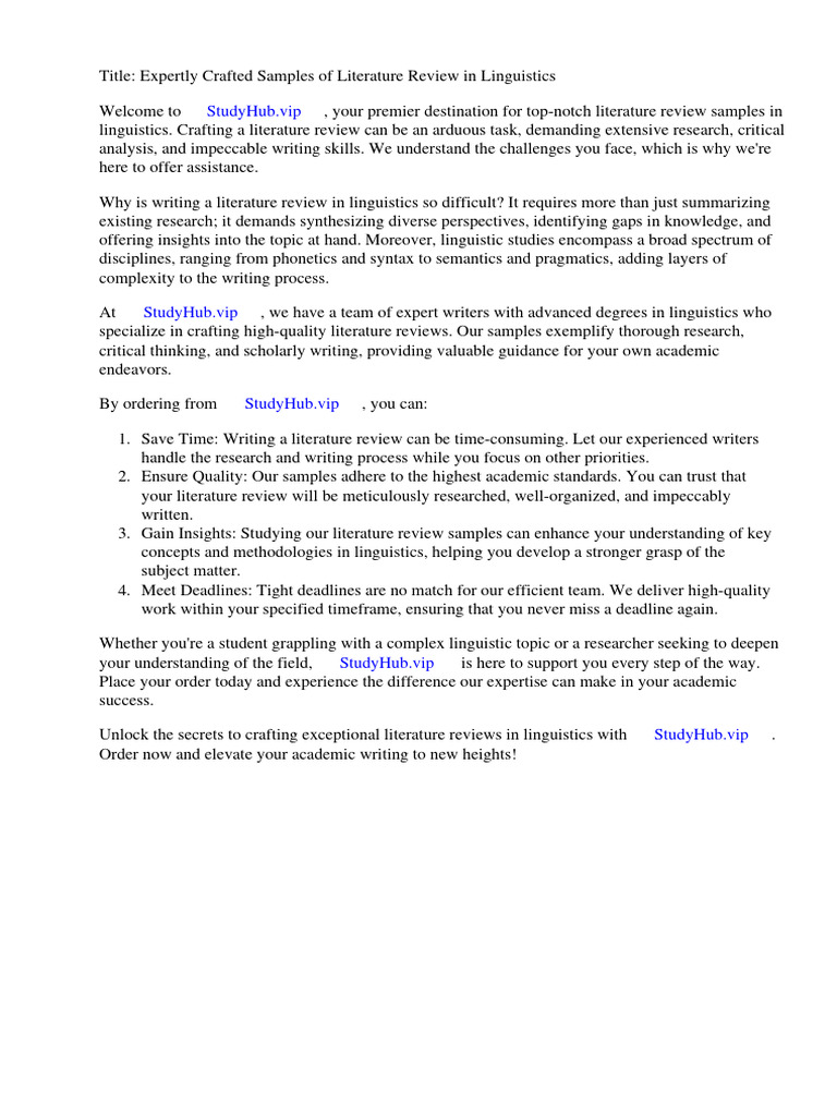 Samples of Literature Review in Linguistics | PDF | Methodology ...