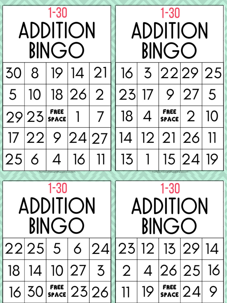Addition Bingo | PDF