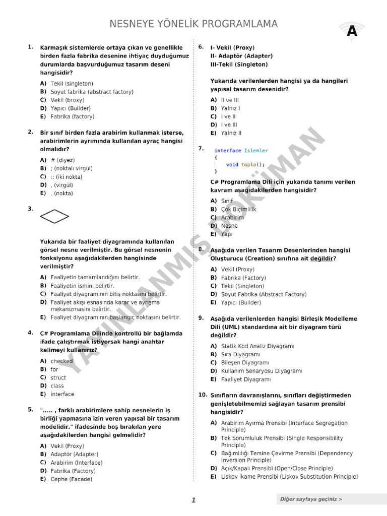 Nesneye Yönelik Programlama | PDF