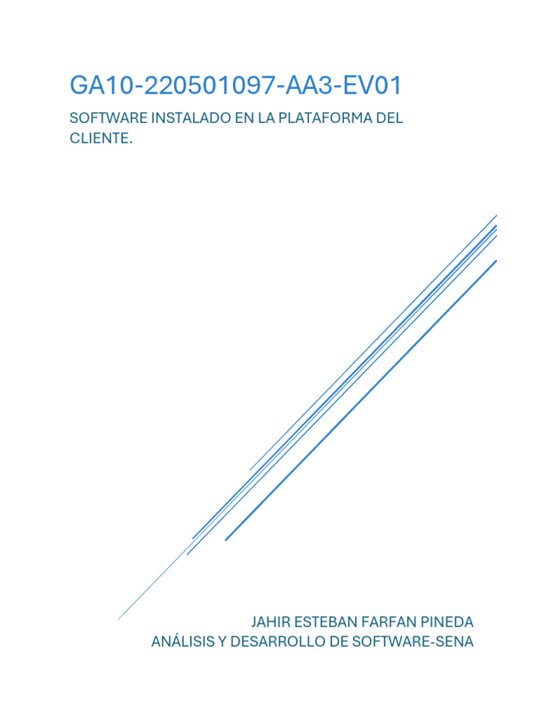 GA10-220501097-AA3-EV01 Software Instalado en La Plataforma Del Cliente | PDF | Software ...