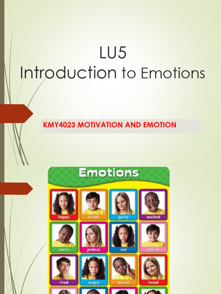 LU5-Introduction To Emotions | PDF | Emotions | Anger