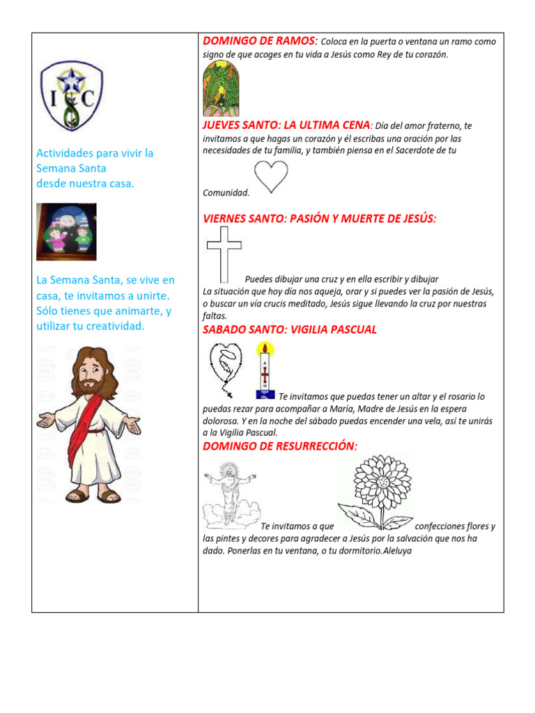 Actividades para Vivir La Semana Santa | PDF